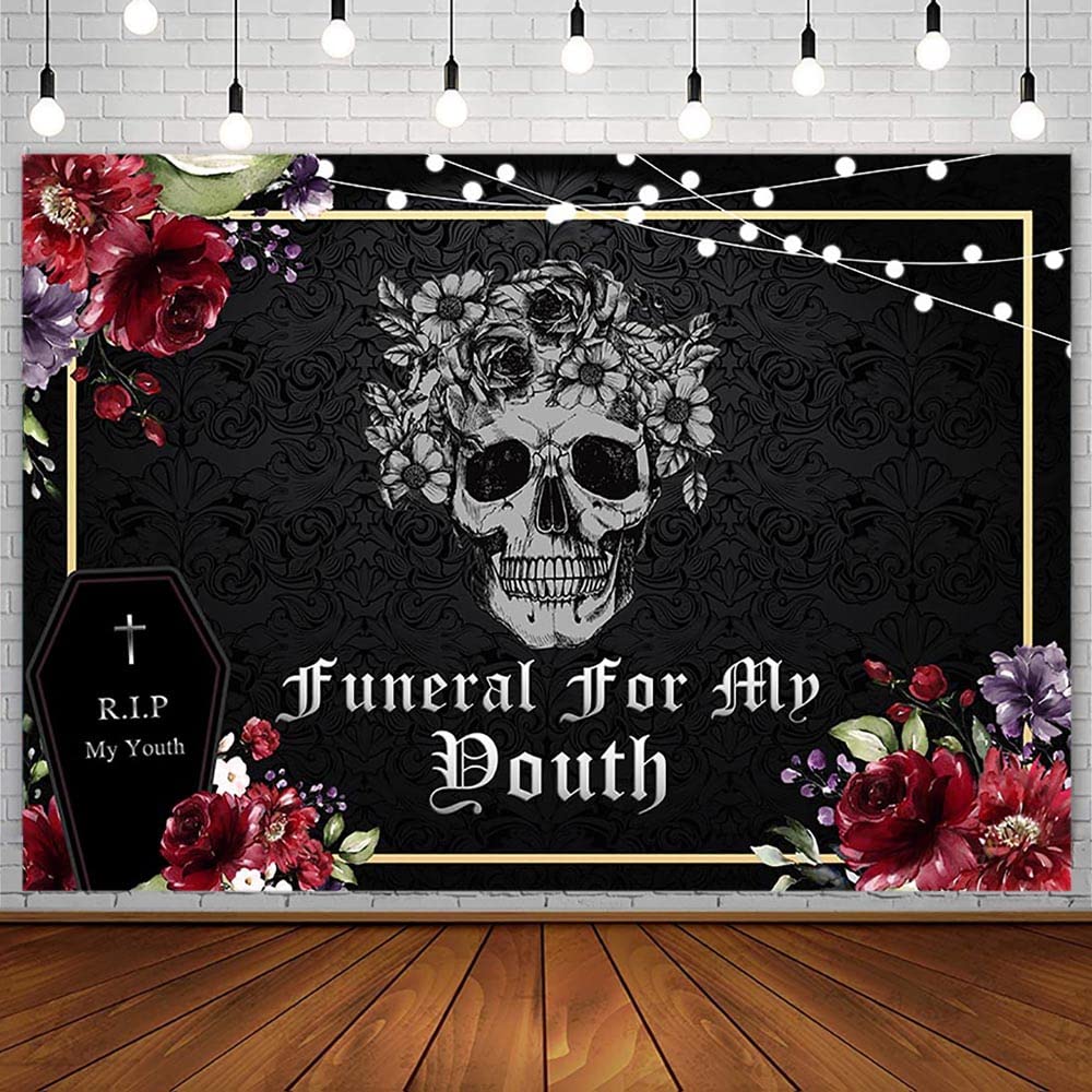 Amazon.com : Sendy SENDY 7x5ft Funeral for My Youth Backdrop Death to ...