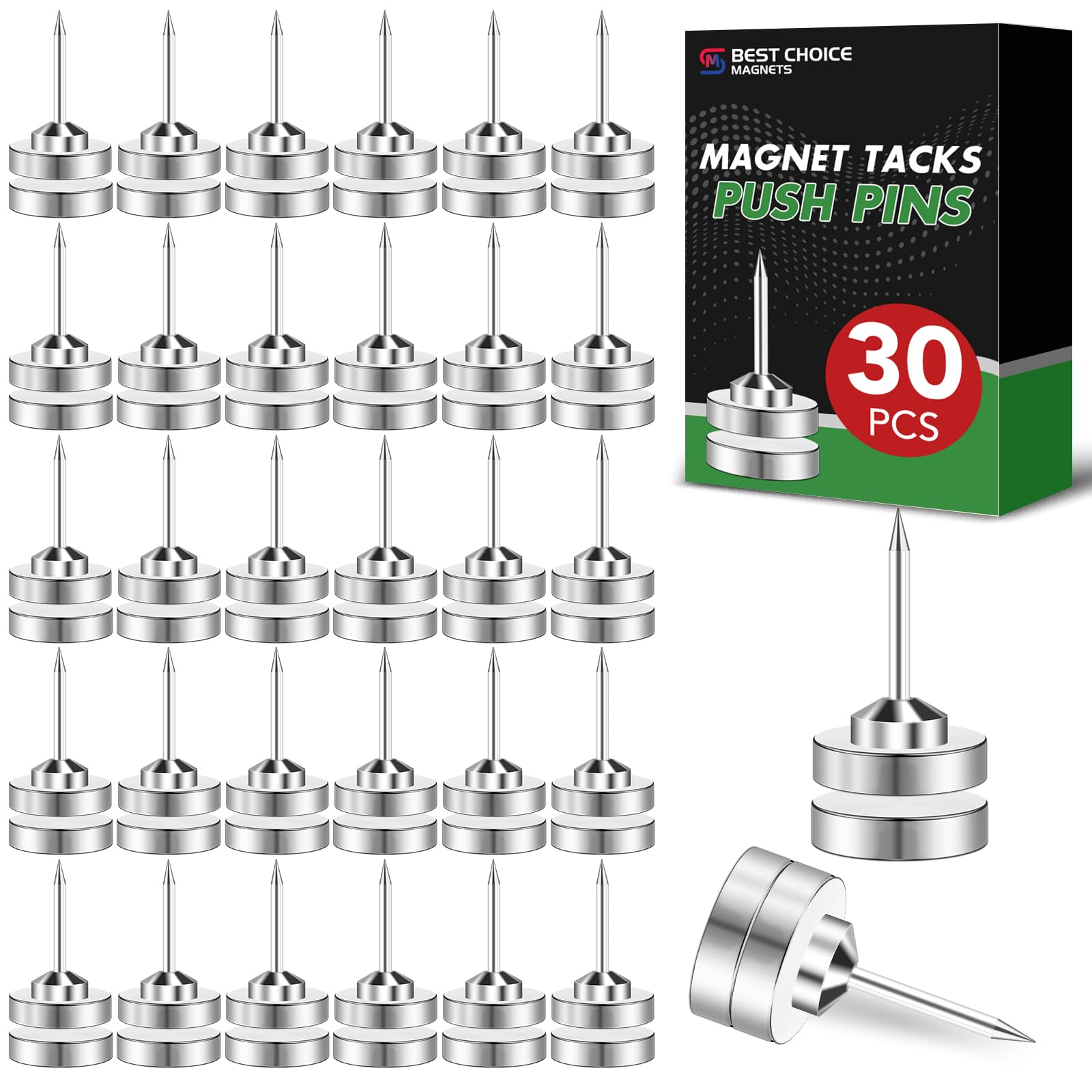 Snapklik.com : 30 Pack Magnetic Pushpin, Magnetic Clips Magnet Thumb ...