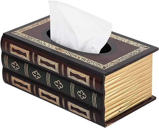 Amazon.com: Crafted Classical Retro Wooden Antique Book Tissue Box ...