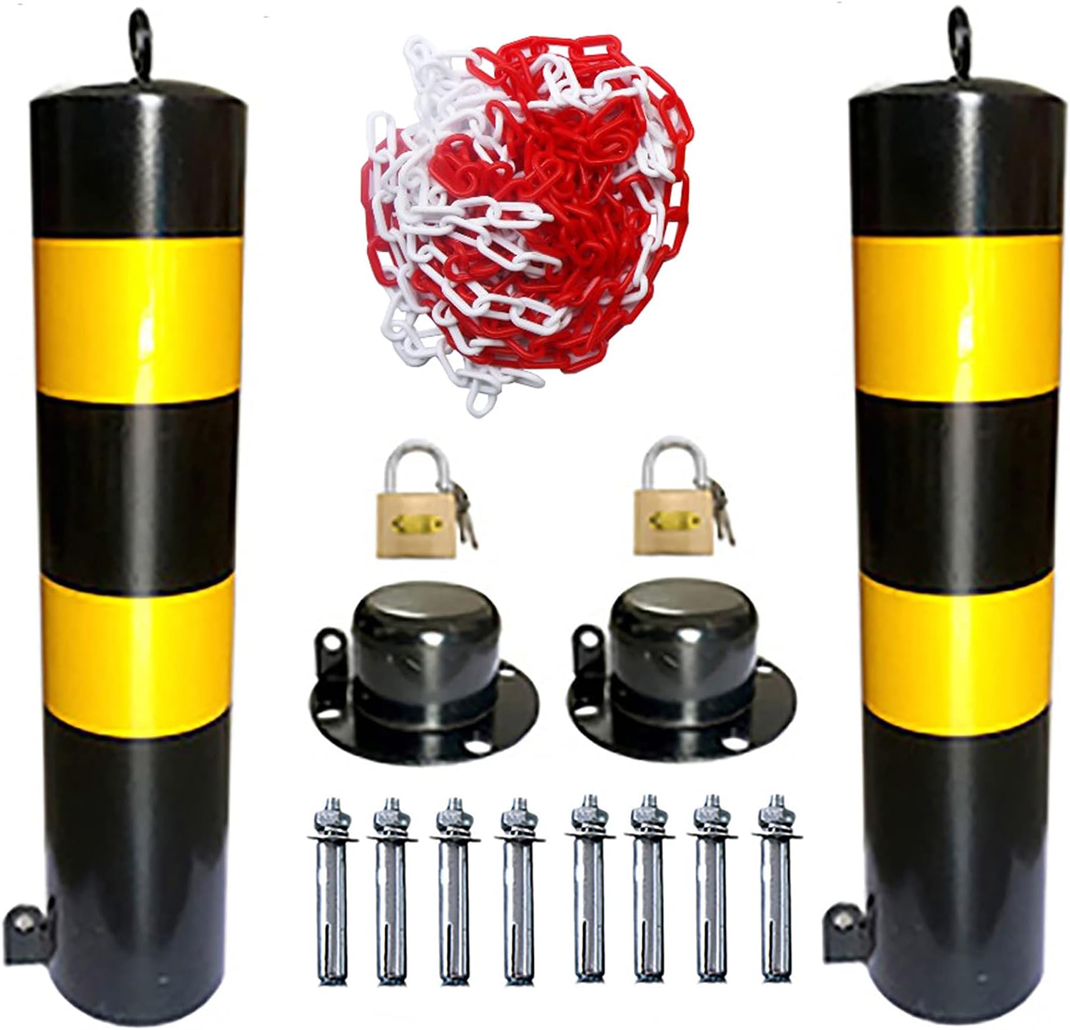 2 poteaux de signalisation de stationnement Poteau de borne Amovible 21,7 Pouces poteaux de ...