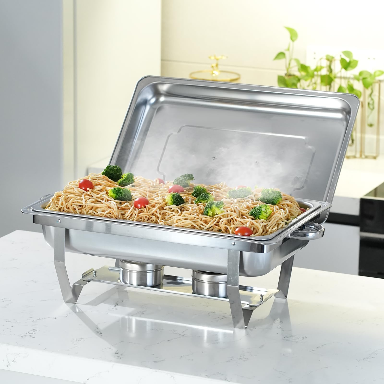 Amazon.com: PYJJZU Chafing Dish Buffet Set 8 Qt Stainless Steel ...
