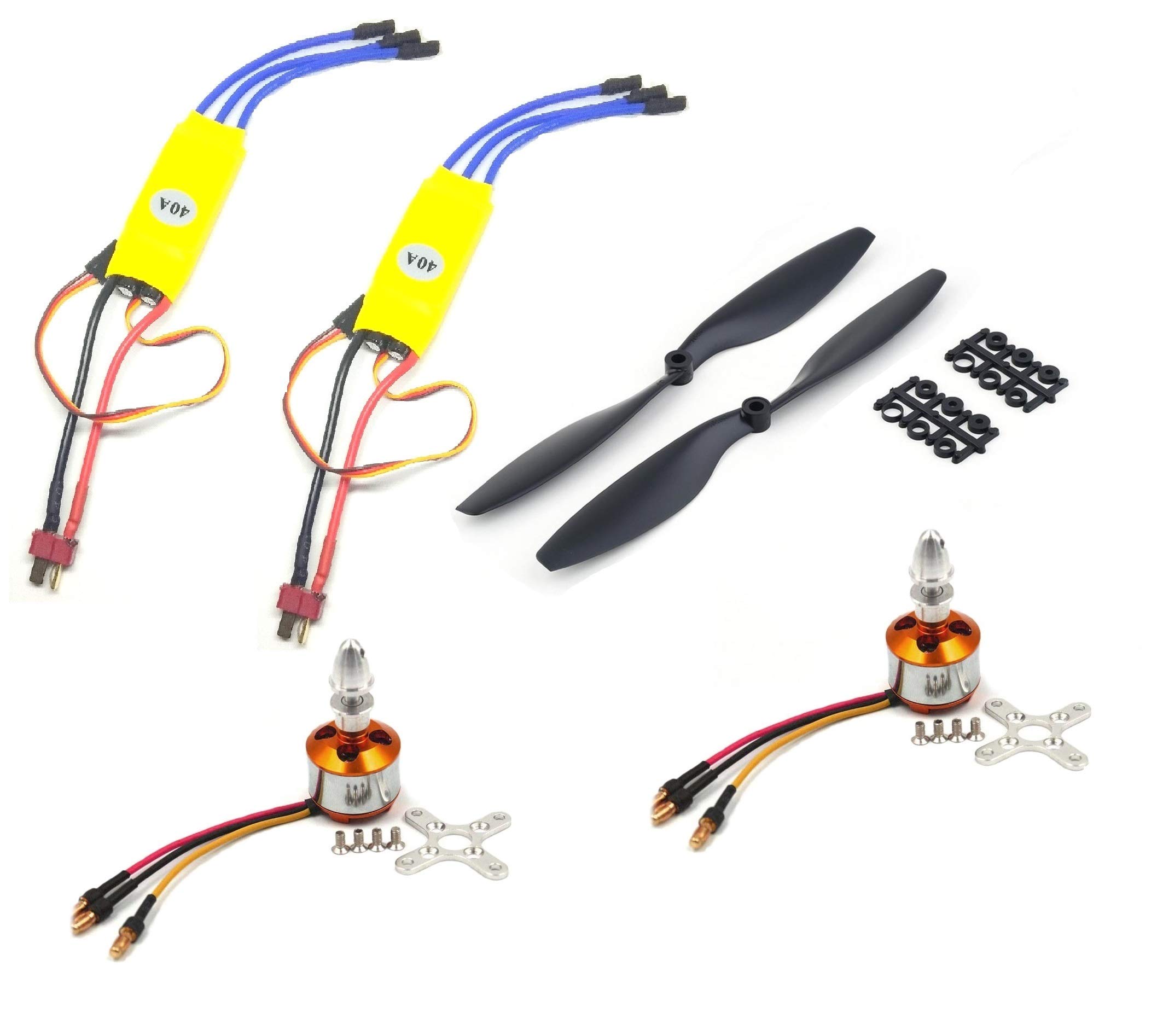 Invento 2pcs 1400kv Bldc Brushless Motor 40a Esc 1245 12x4 | Desertcart ...