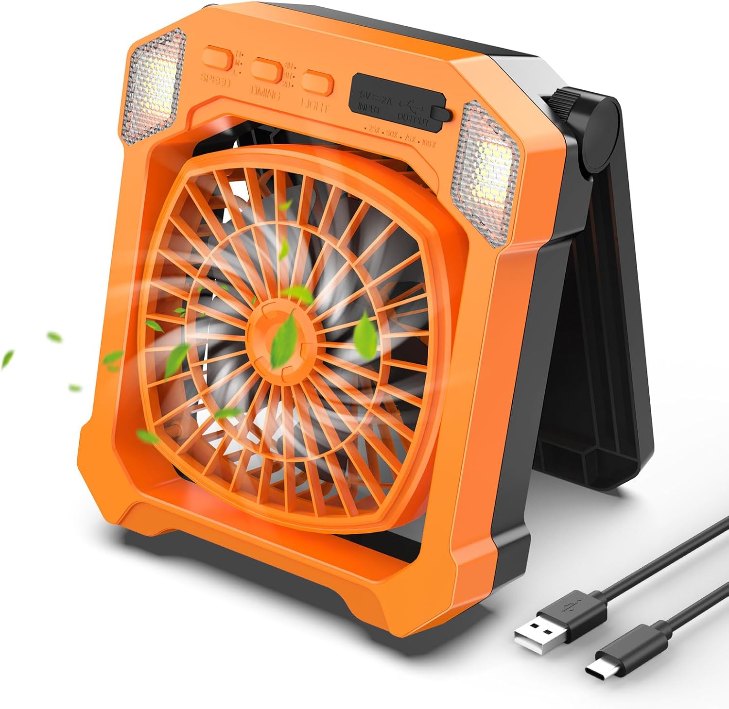 Amazon.com: Camping Fan Battery Powered & Solar Powered, Portable Solar ...