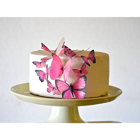 Amazon.com: Edible Butterflies - Baby Pink Set of 15 - Cake and Cupcake ...