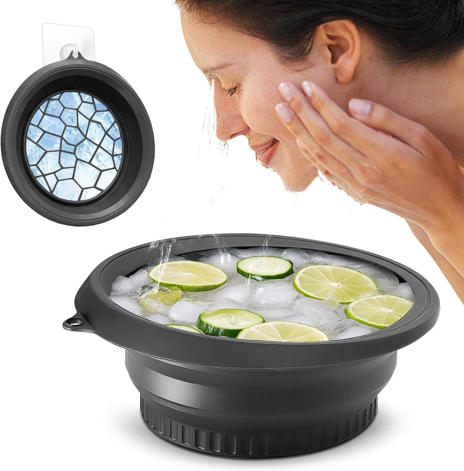 Amazon.com: Face Bowl for Ice with Built-in Ice Tray, Collapsible ...