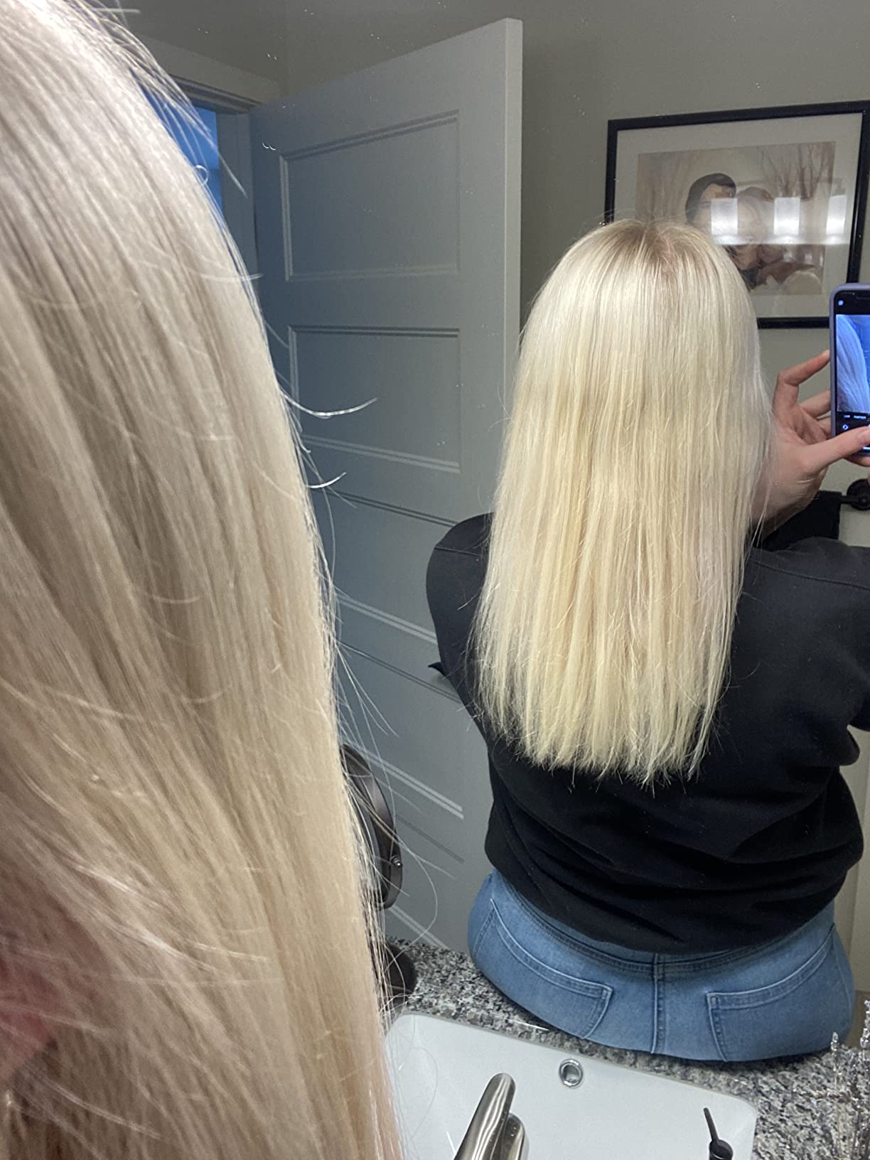 $9/mo - Finance Full Shine White Hair Extensions Tape in Hair ...