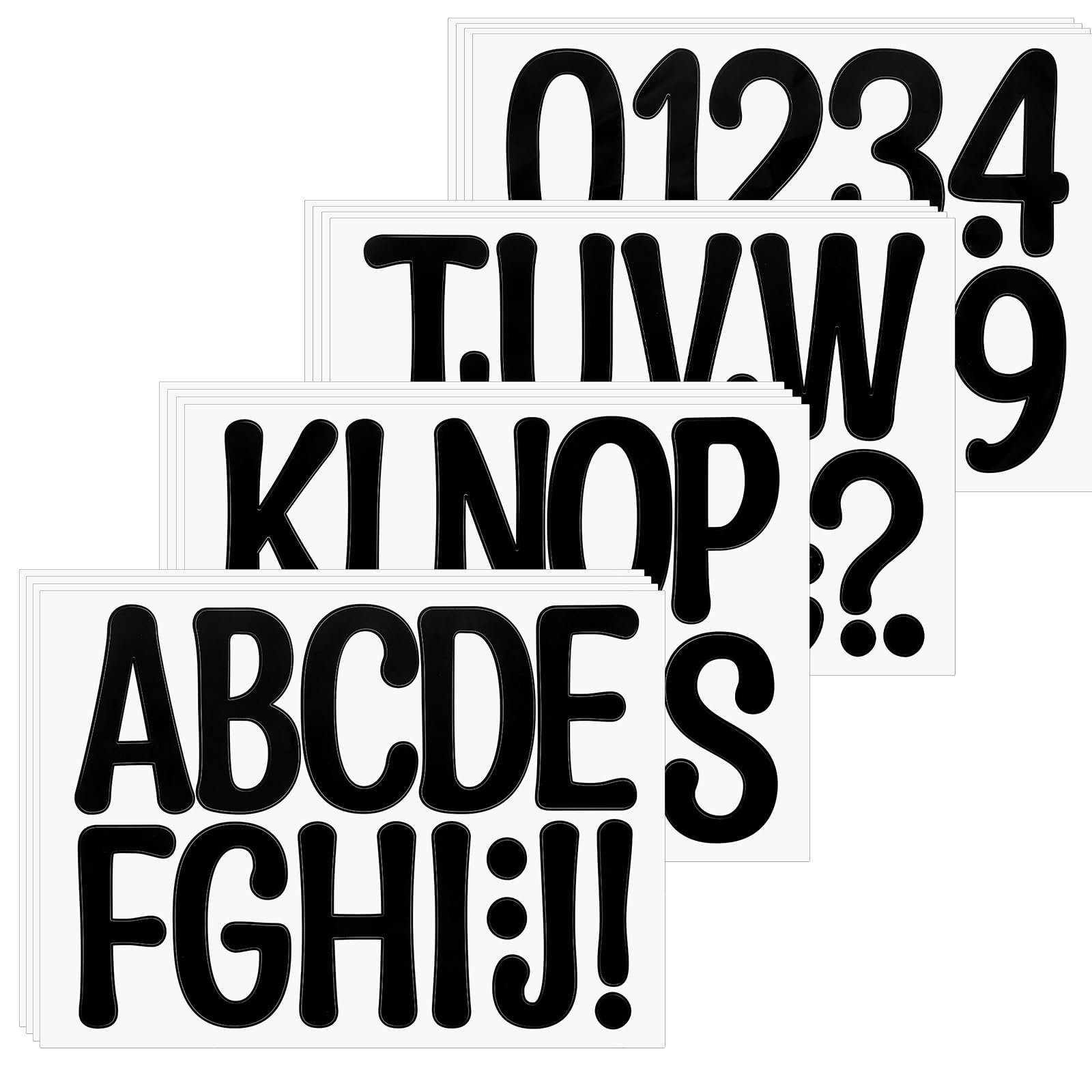 Amazon.com: 12 Sheets Black Letter Wall Stickers 4 Inch Large Black ...