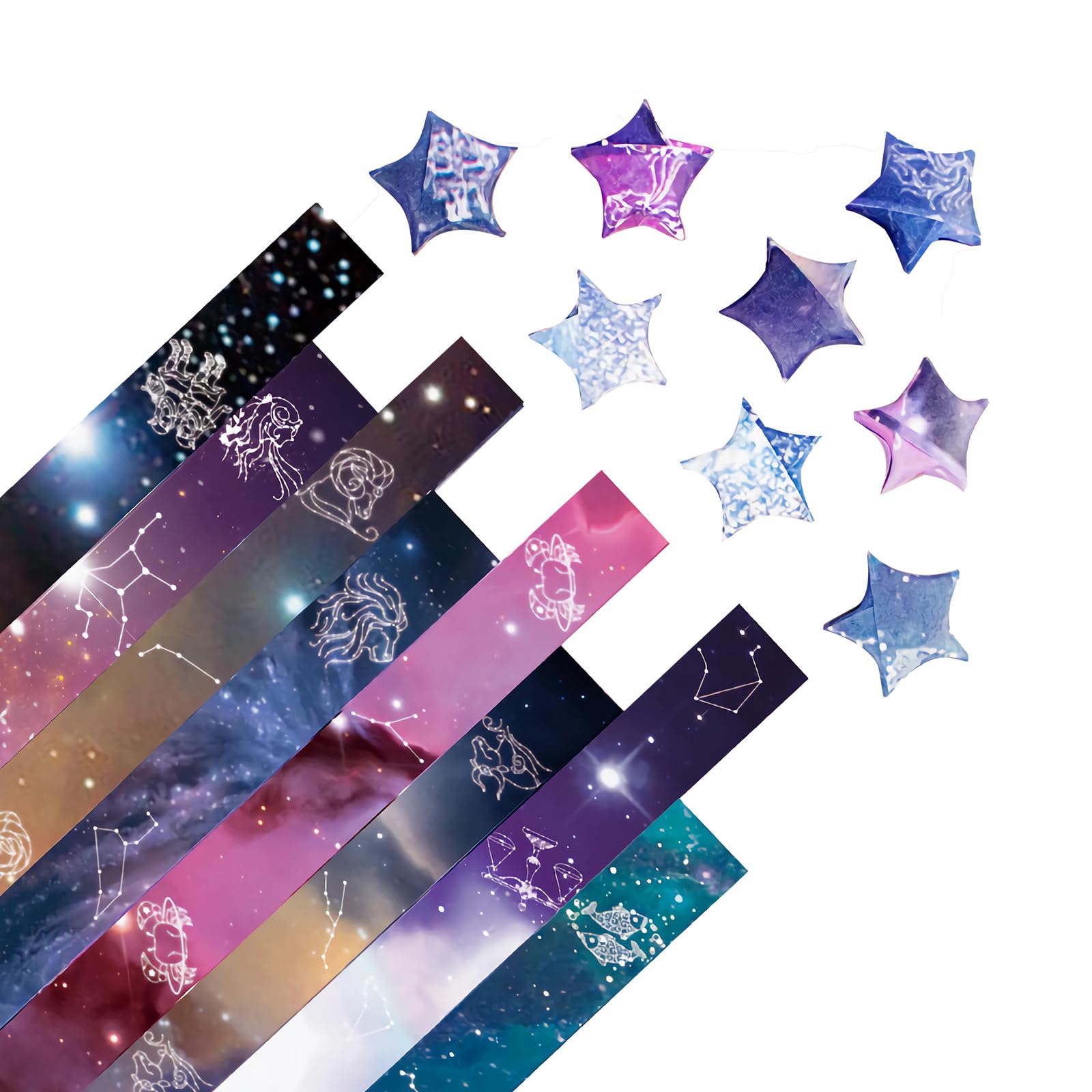 Snapklik.com : Qunrwe Origami Star Paper Strips Galaxy 540 Sheets Outer ...