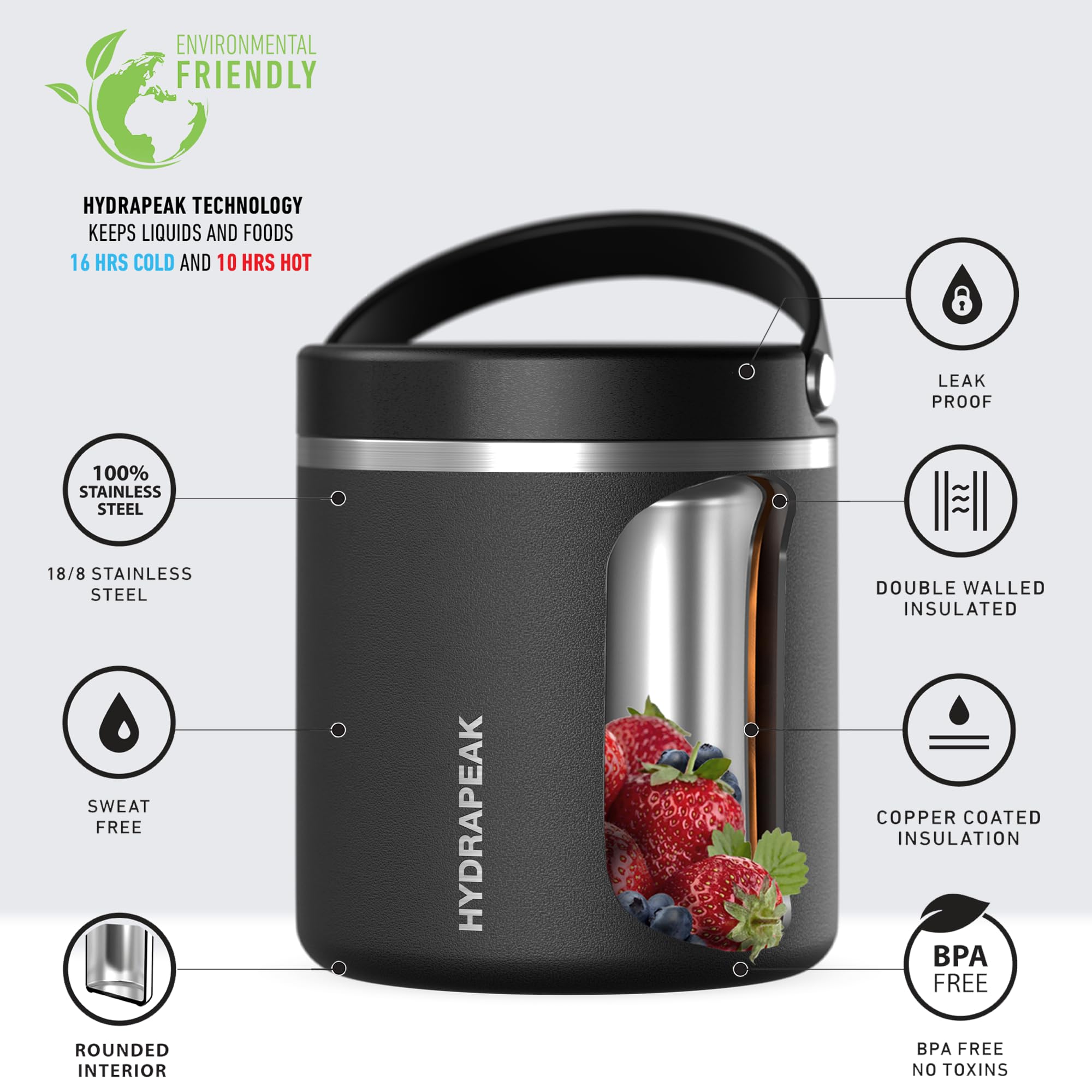 Snapklik.com : Hydrapeak 25oz Food Thermos 2 Pack - Insulated Soup ...