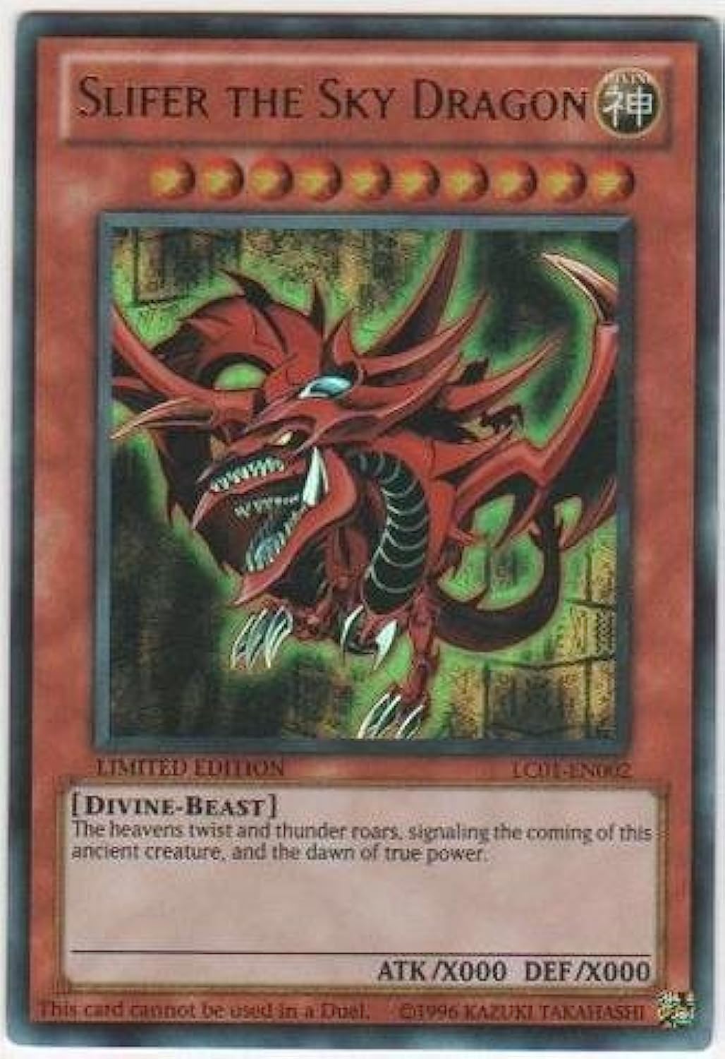 Yu-gi-oh! - Slifer The Sky Dragon (Lc01- En002) - Legendary Collection ...
