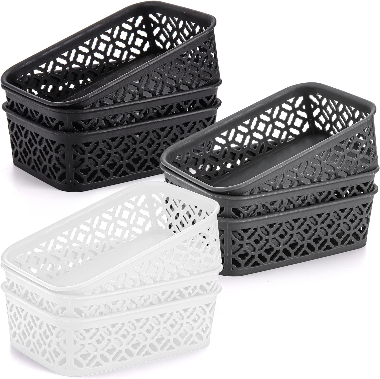 Amazon.com: DEAYOU 9 Pack Plastic Storage Basket, Small Pantry ...