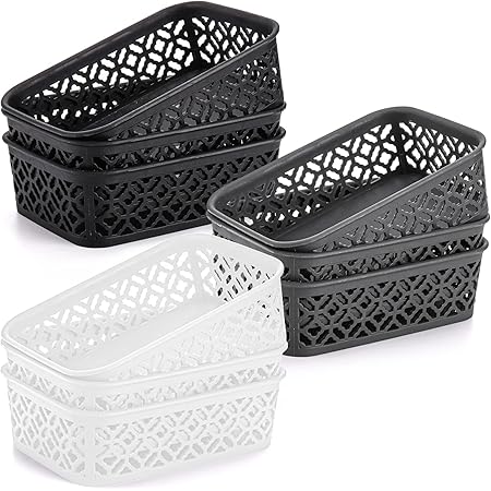 Amazon.com: ZEAYEA 9 Pack Small Plastic Storage Basket, Classroom ...