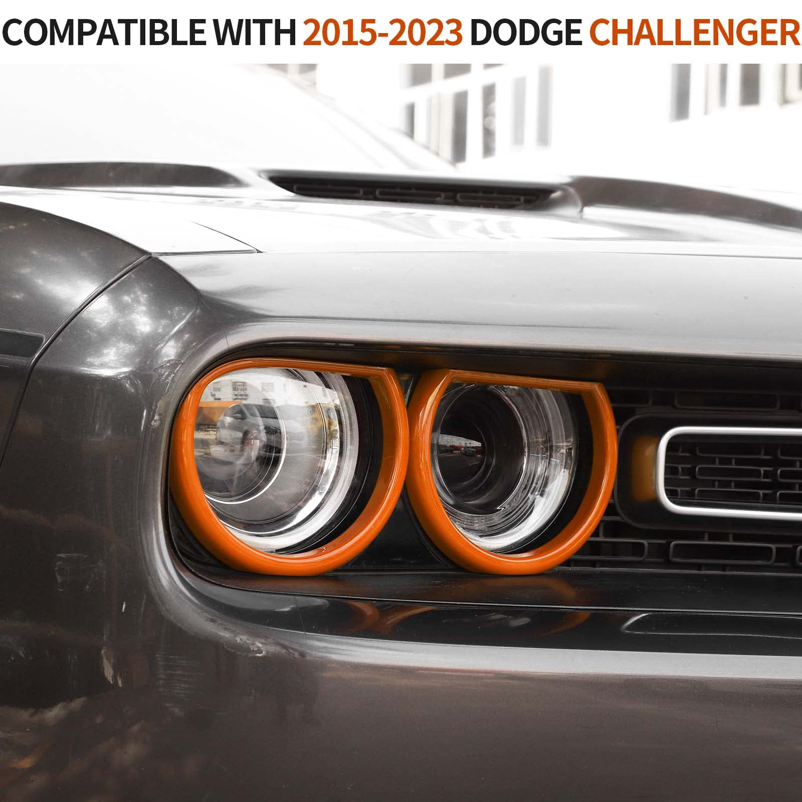 Front Headlight Lamp Cover Trim Ring Bezels For Dodge Challenger 2015