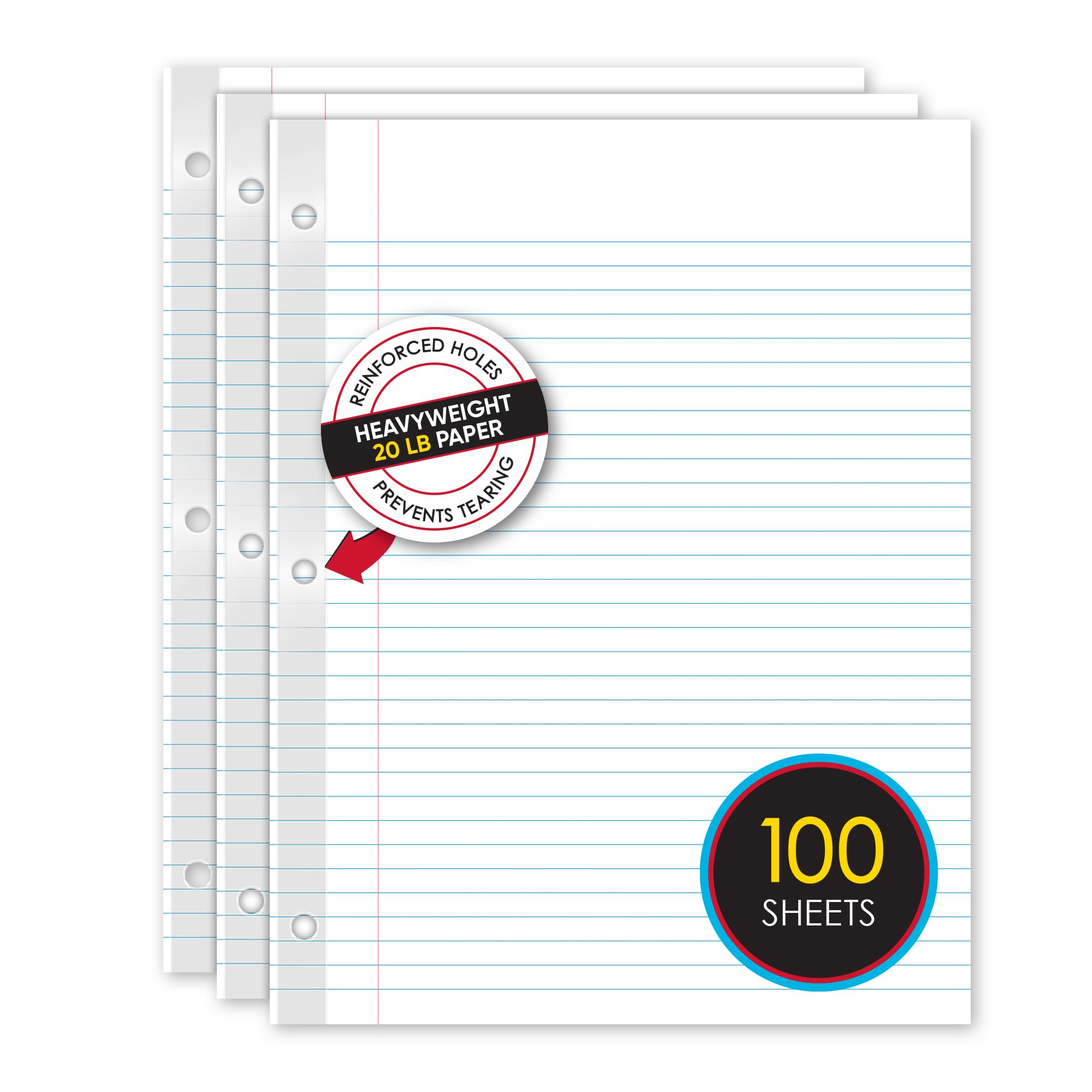 Snapklik.com : iScholar Reinforced Filler Paper, College Ruled, White ...