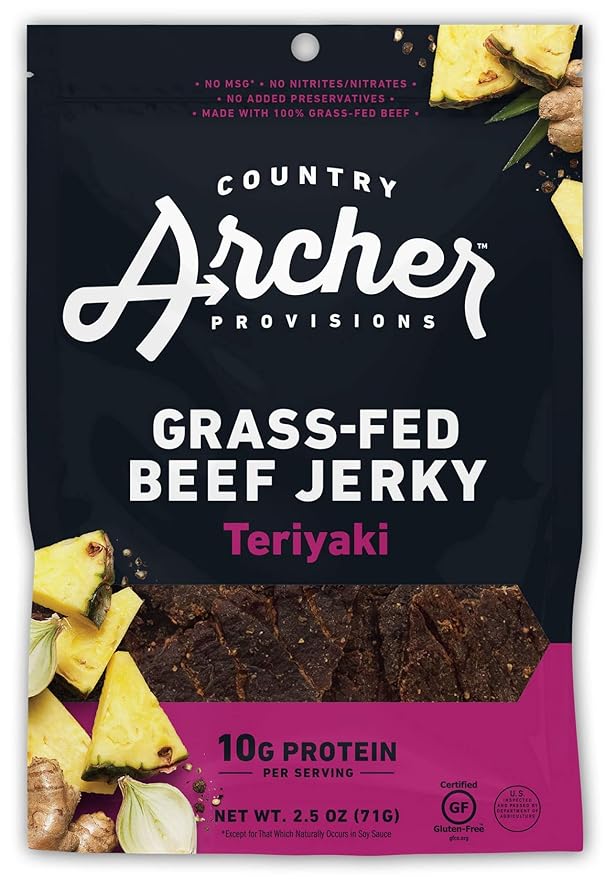 Amazon.com: COUNTRY ARCHER Teriyaki Beef Jerky, 2.5 OZ : Grocery ...