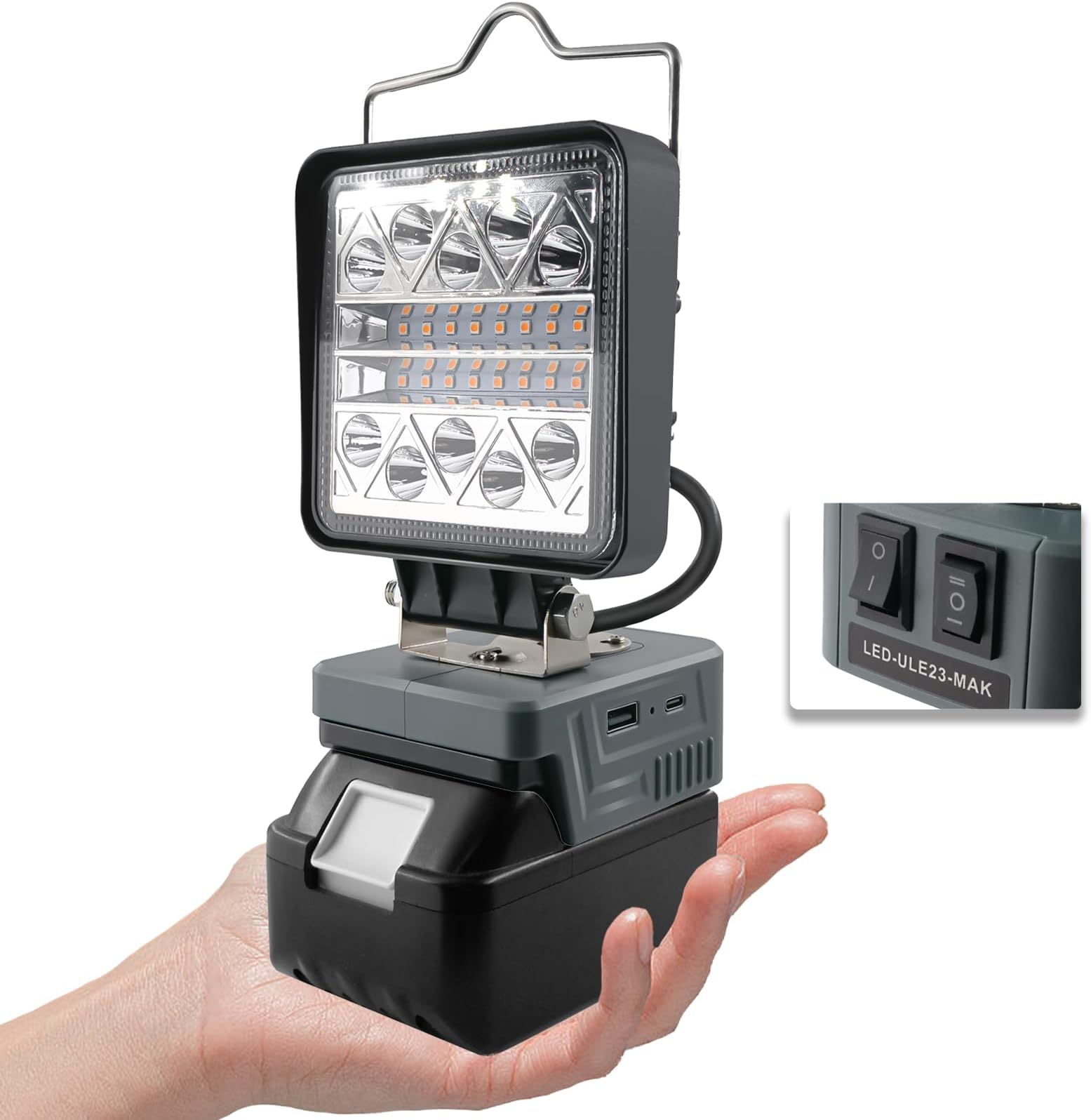 Akku Lampe Für Bosch 18v, 48W Kabellose Led Arbeitsleuchte Akku, Hell ...