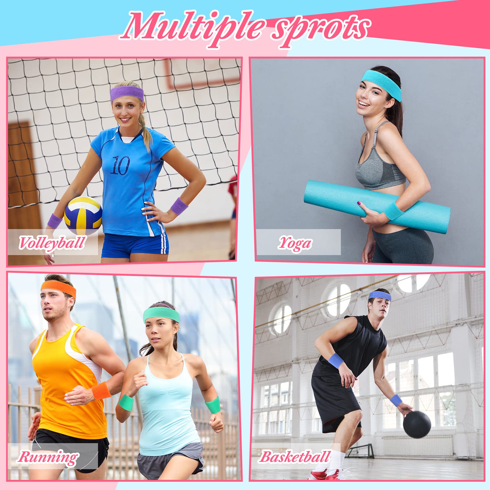 Sweat Bands Headbands Men NEON Sweatbands Headband And 2 X Wrist Bands ...