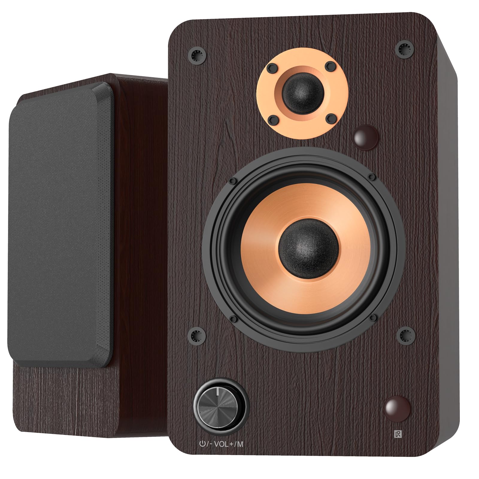 Amazon.com: LONPOO 100W Powered Bluetooth Bookshelf Speakers with 4 ...