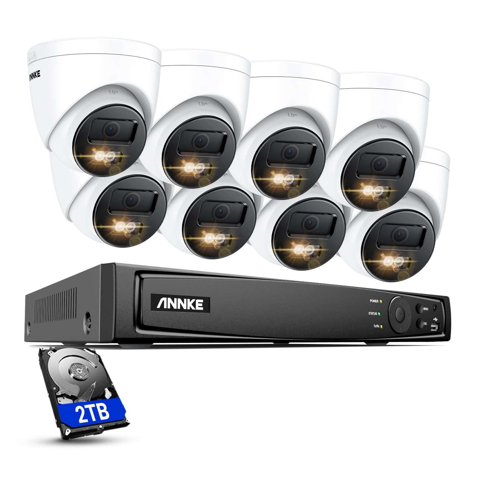 ANNKE 4K PoE CCTV Security System Outdoor, 8CH CCTV System with 2TB HDD ...