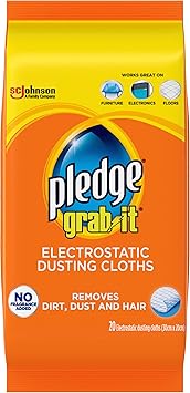 Pledge Grab-It Electrostatic Dusting Cloths 20 Pack – Disposable Dust ...
