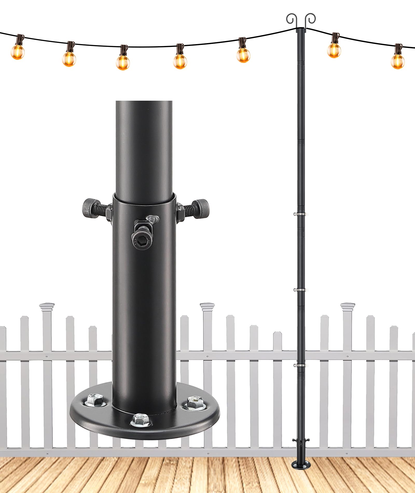 Snapklik.com : Keplrend 11 FT String Light Poles Outdoor - Waterproof ...