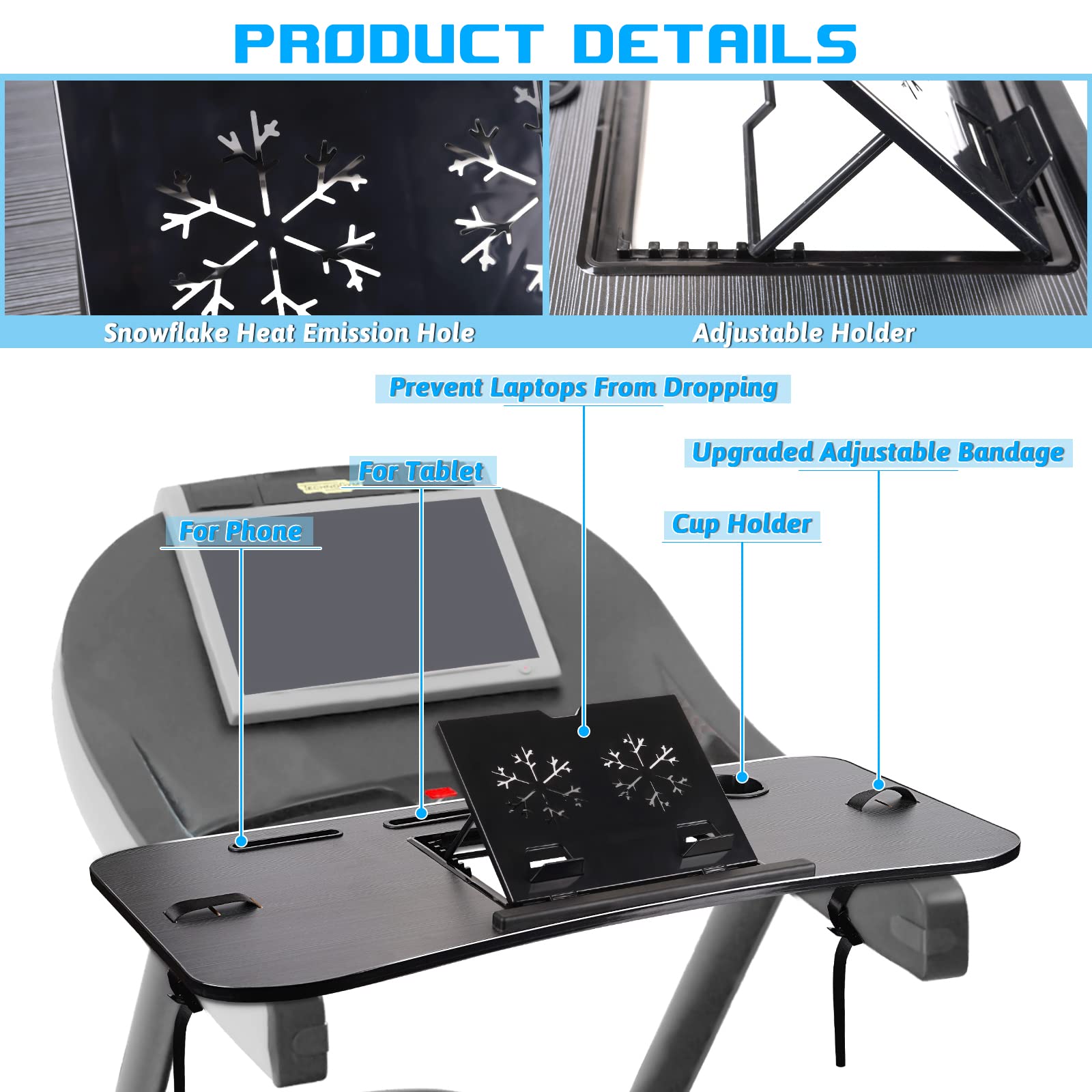 Jitnetiy Treadmill Desk Attachment Laptop Stand for Treadmill ...