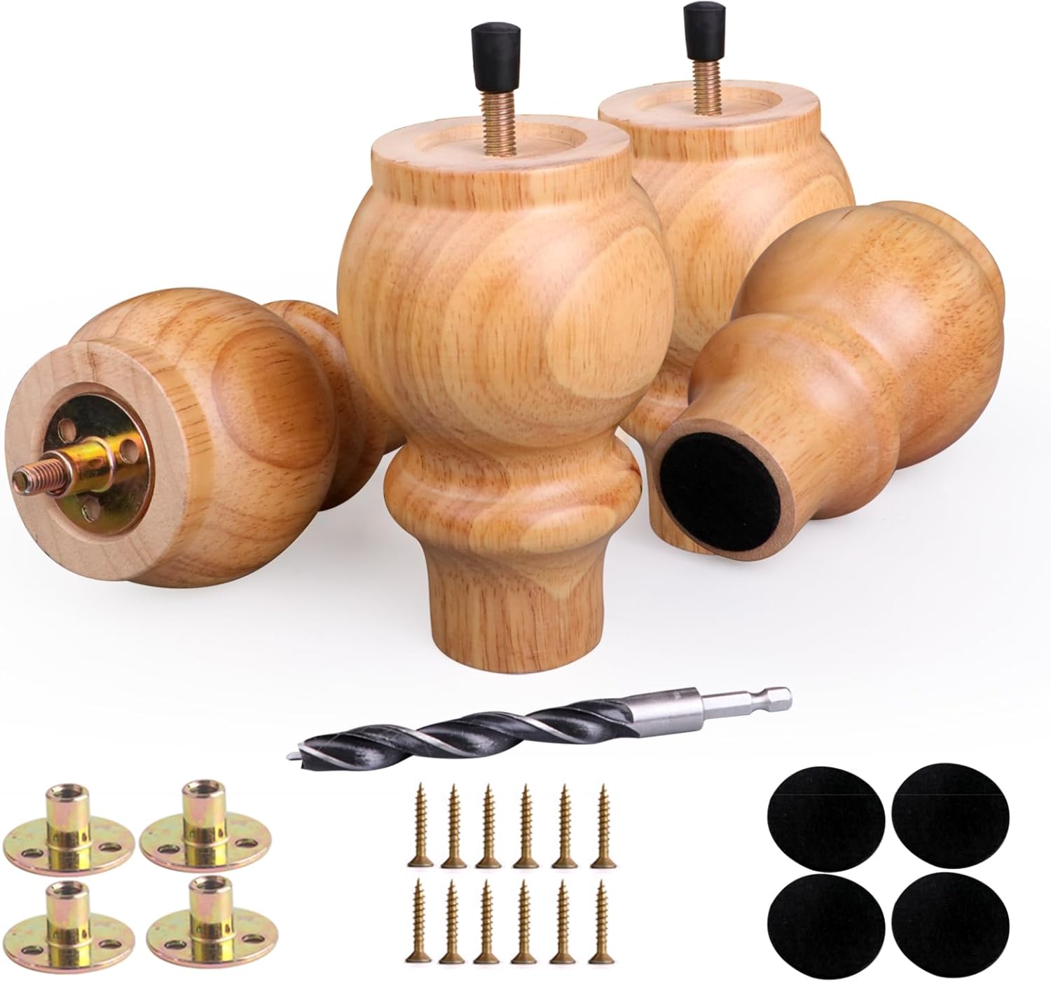 Amazon.com: Xlroaafs Wood Couch Legs 5 inch Sofa Legs for Furniture Set ...