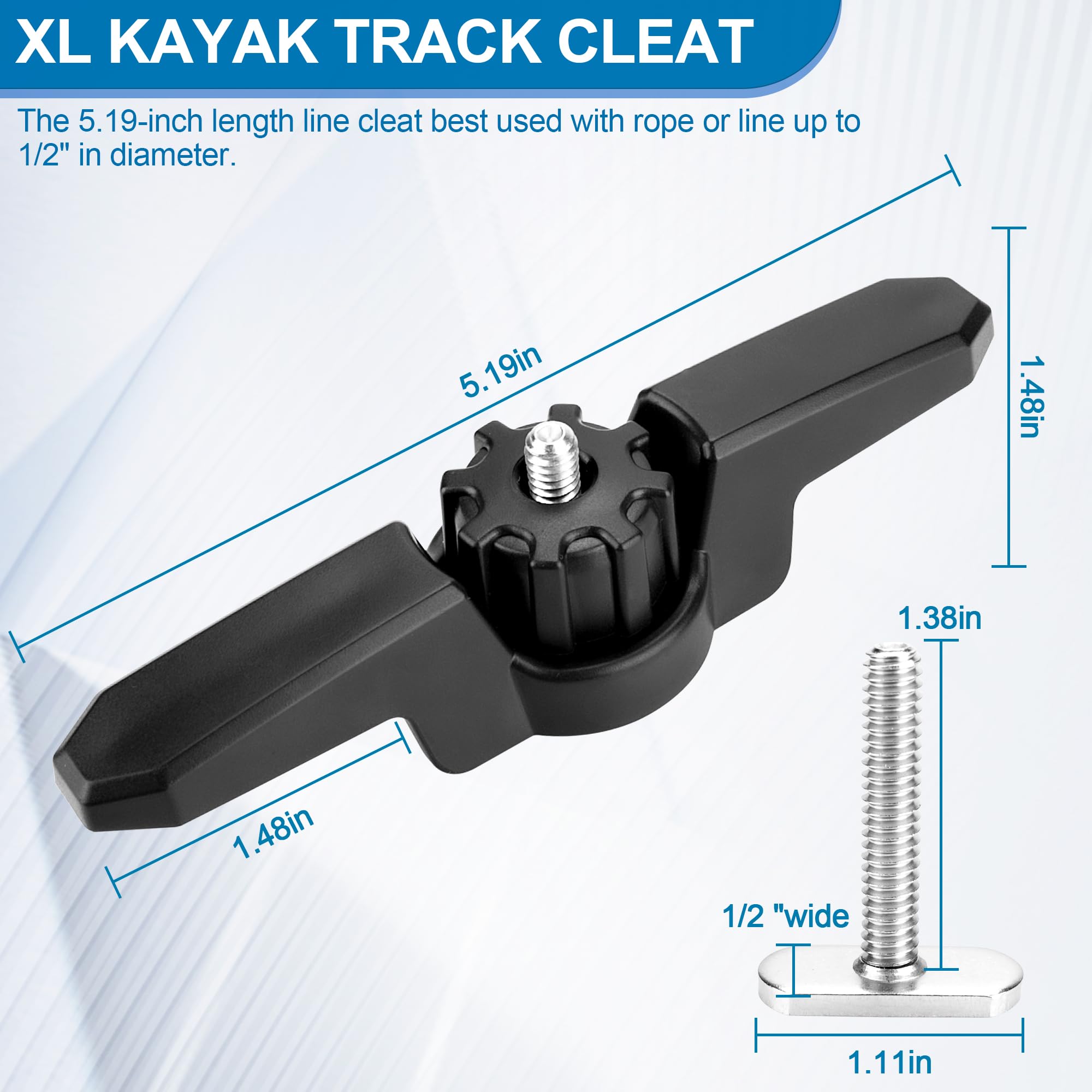 Snapklik.com : Kayak Track Mount GT Cleat, XL Kayak Anchor Cleat, Kayak ...