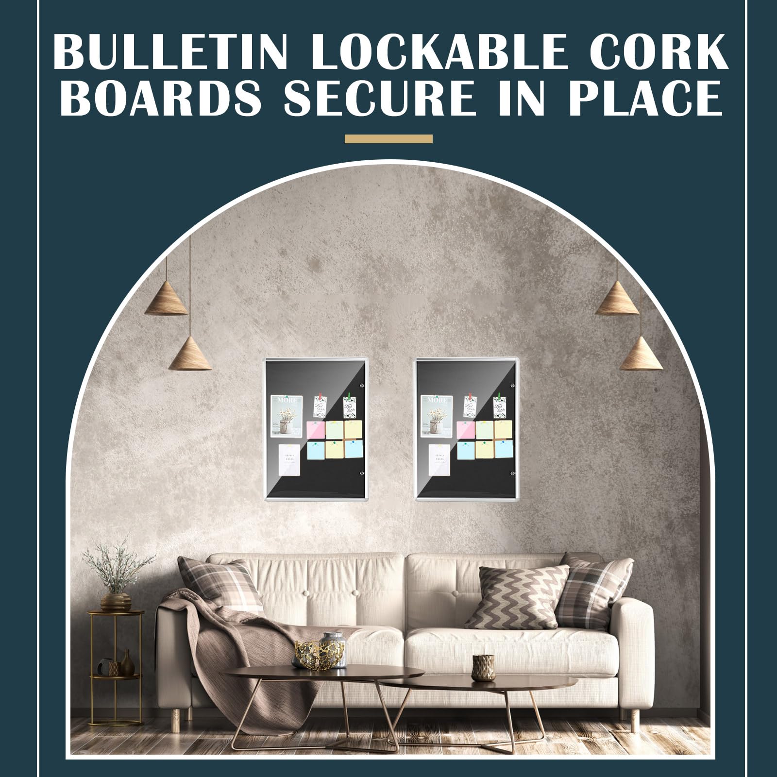 Snapklik.com : Ctosree Enclosed Bulletin Board Case Lockable Cork ...