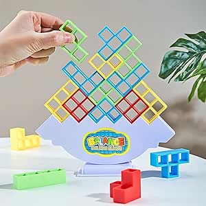 Amazon.com: ACTIVE ALLEY Tetra Tower Game, Balance Stacking Blocks ...
