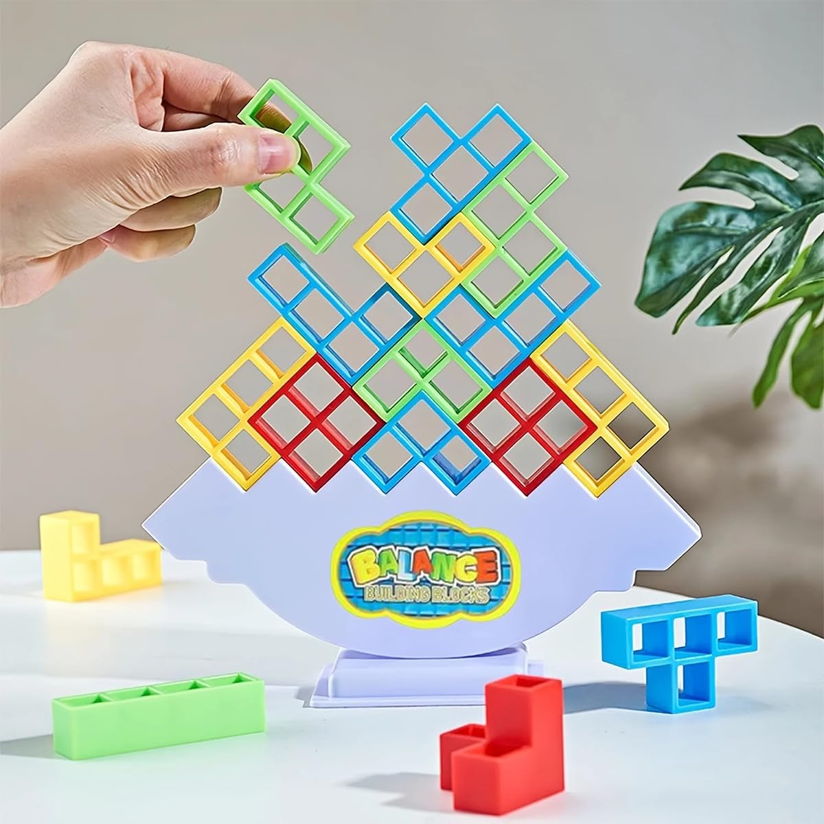 Amazon.com: ACTIVE ALLEY Tetra Tower Game, Balance Stacking Blocks ...