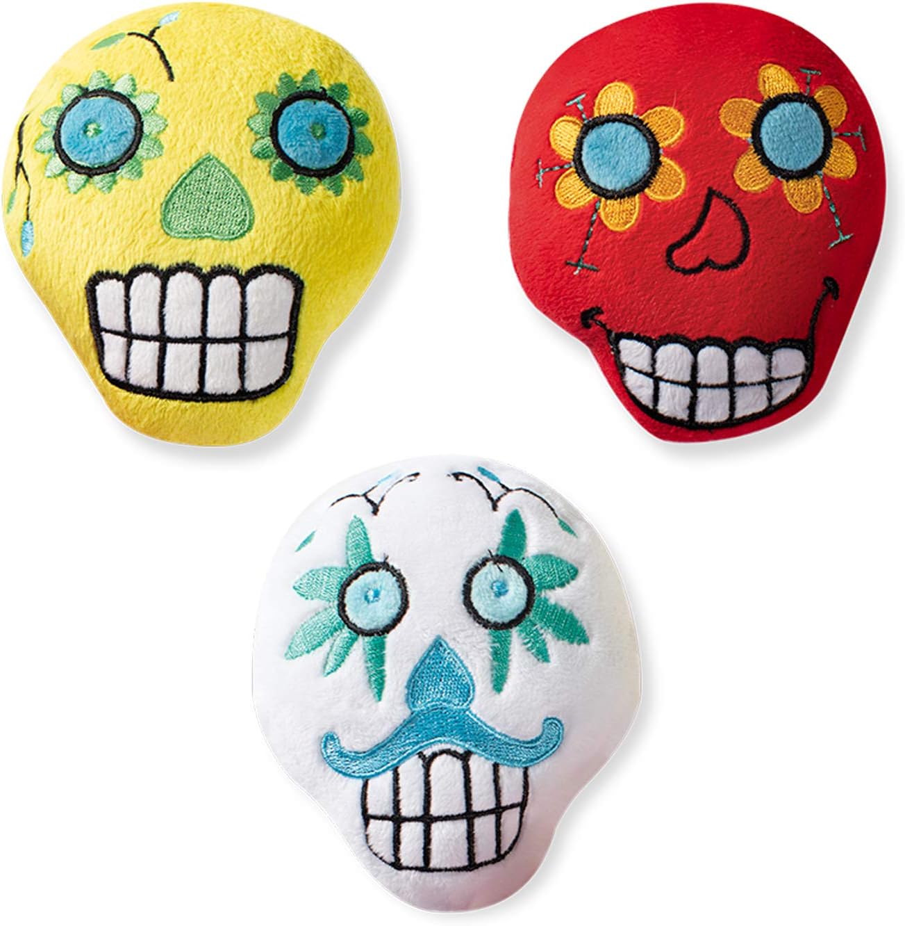 Pet Supplies : Fringe Studio Mini Dog Toy Set, Sugar Skulls, Set of 3 ...