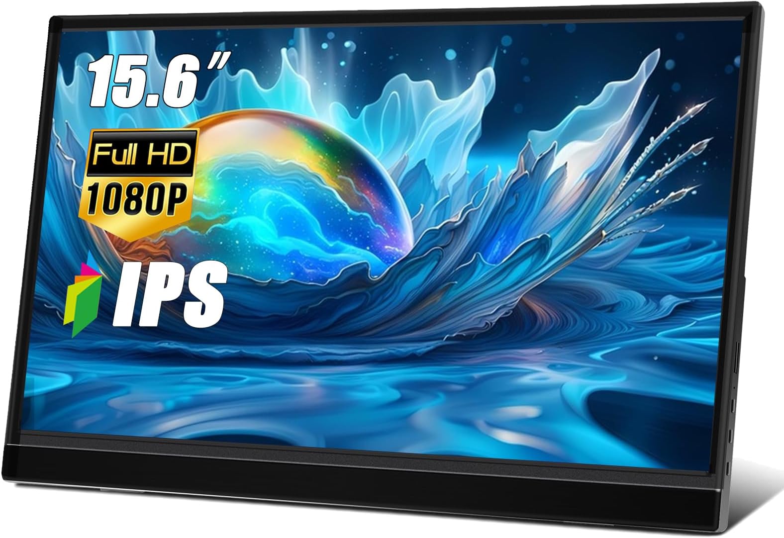 Lrtzcbi Portable Monitor 15.6 Inch, HDR 1920x1080P IPS Screen Laptop ...