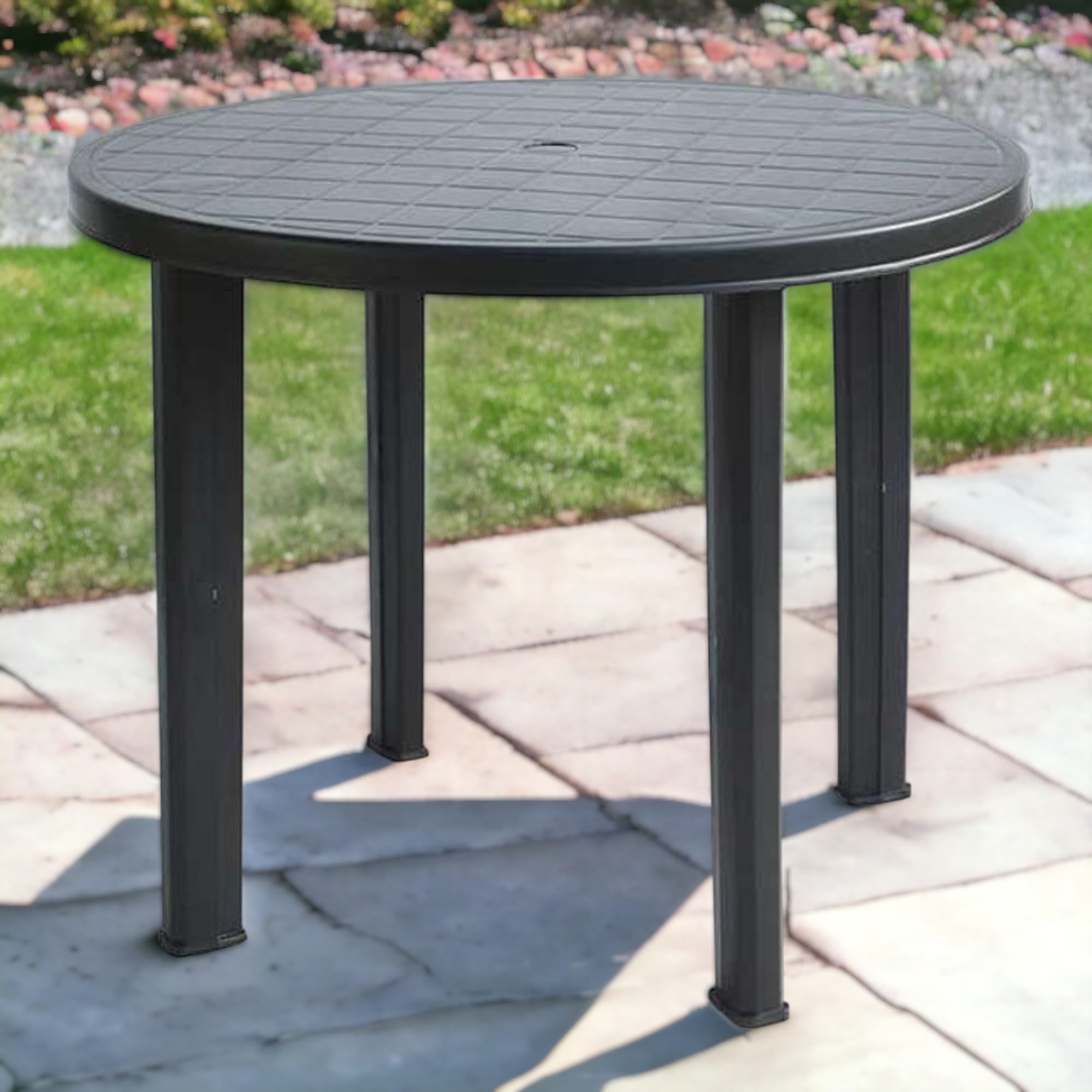 Round Plastic Patio Table 5 Piece 42 Round Resin Patio Table And 4