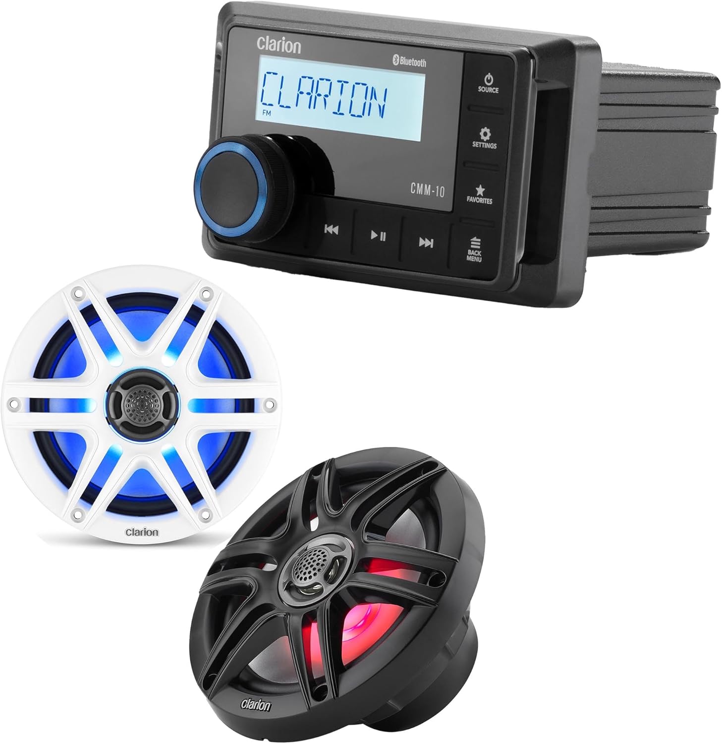Amazon.com: Clarion CMM-10 Marine Source Unit with CMS-651RGB-SWB 6.5 ...