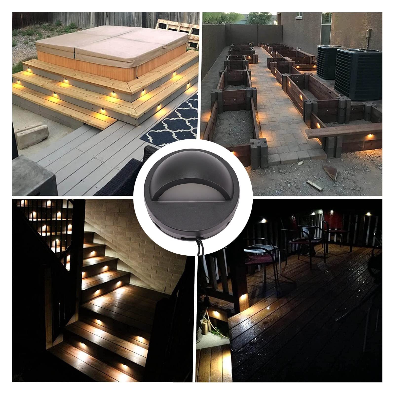 12 Volt Deck Step Lighting 10 Pack 35mm 12V LED Decking Step Lights