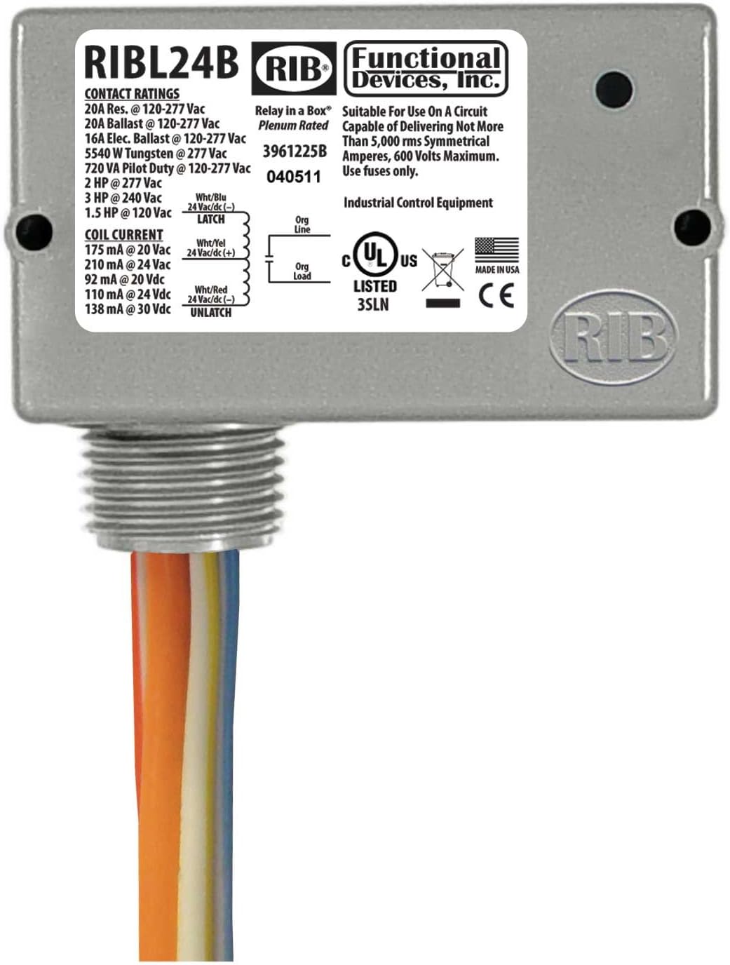 Amazon.com: Enclosed Relay Latching 20Amp 24Vac/dc : Industrial ...