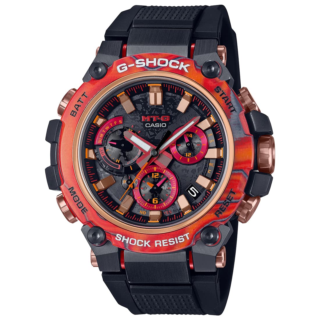 Casio G-Shock MTG-B3000FR-1ADR Pink Gold IP Multi-Coloured Analog Dial ...