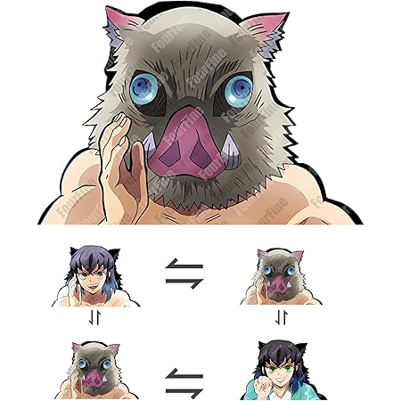 Amazon.com: EARLFAMILY 5.1'' Inosuke Car Stickers Demon Slayer Anime ...
