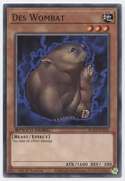Amazon.com: Yu-Gi-Oh! Des Wombat - SGX2-ENE03 - Common - 1st Edition ...