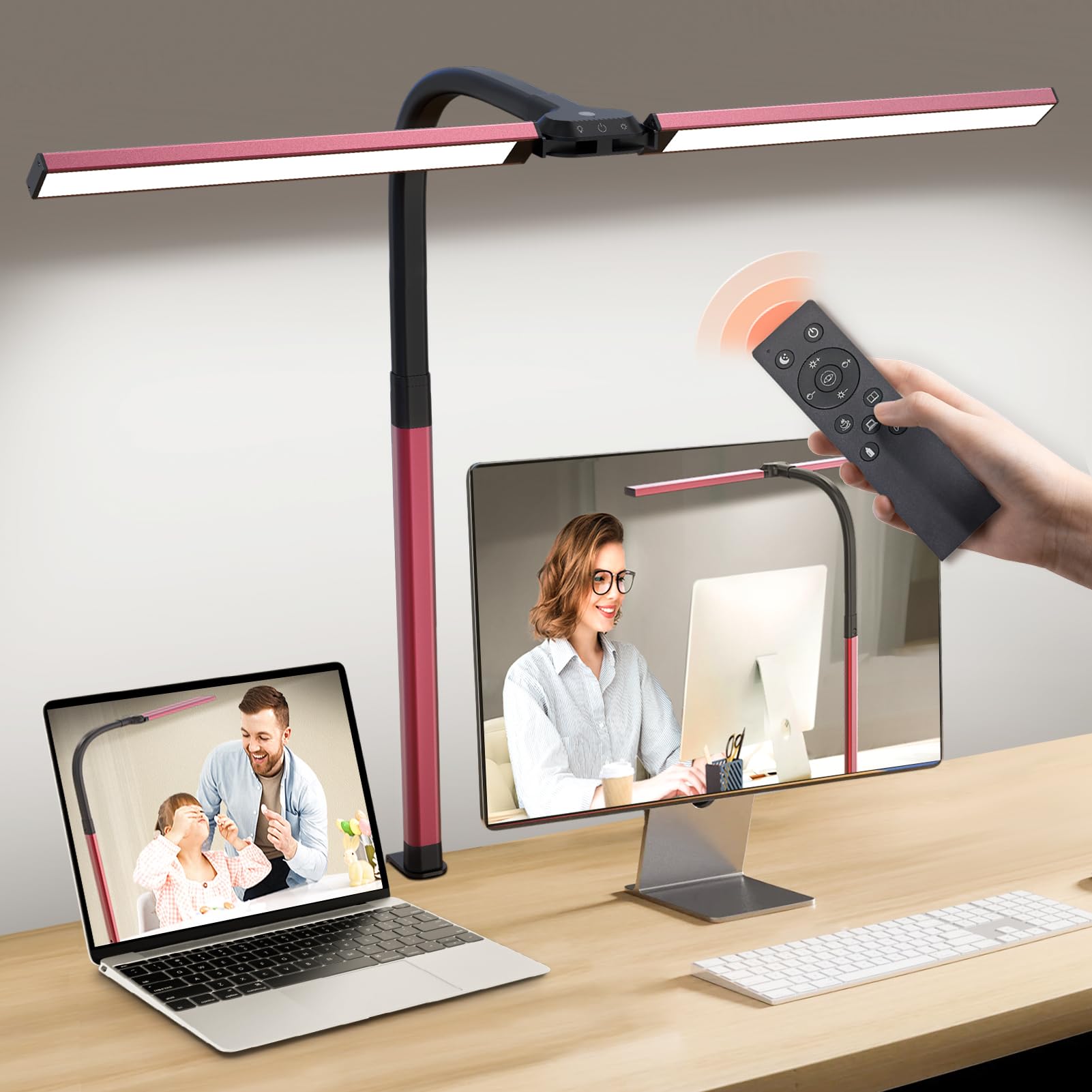 LED Desk Lamp for Home Office, Eye-Caring Desk Light with Clamp, 24W ...