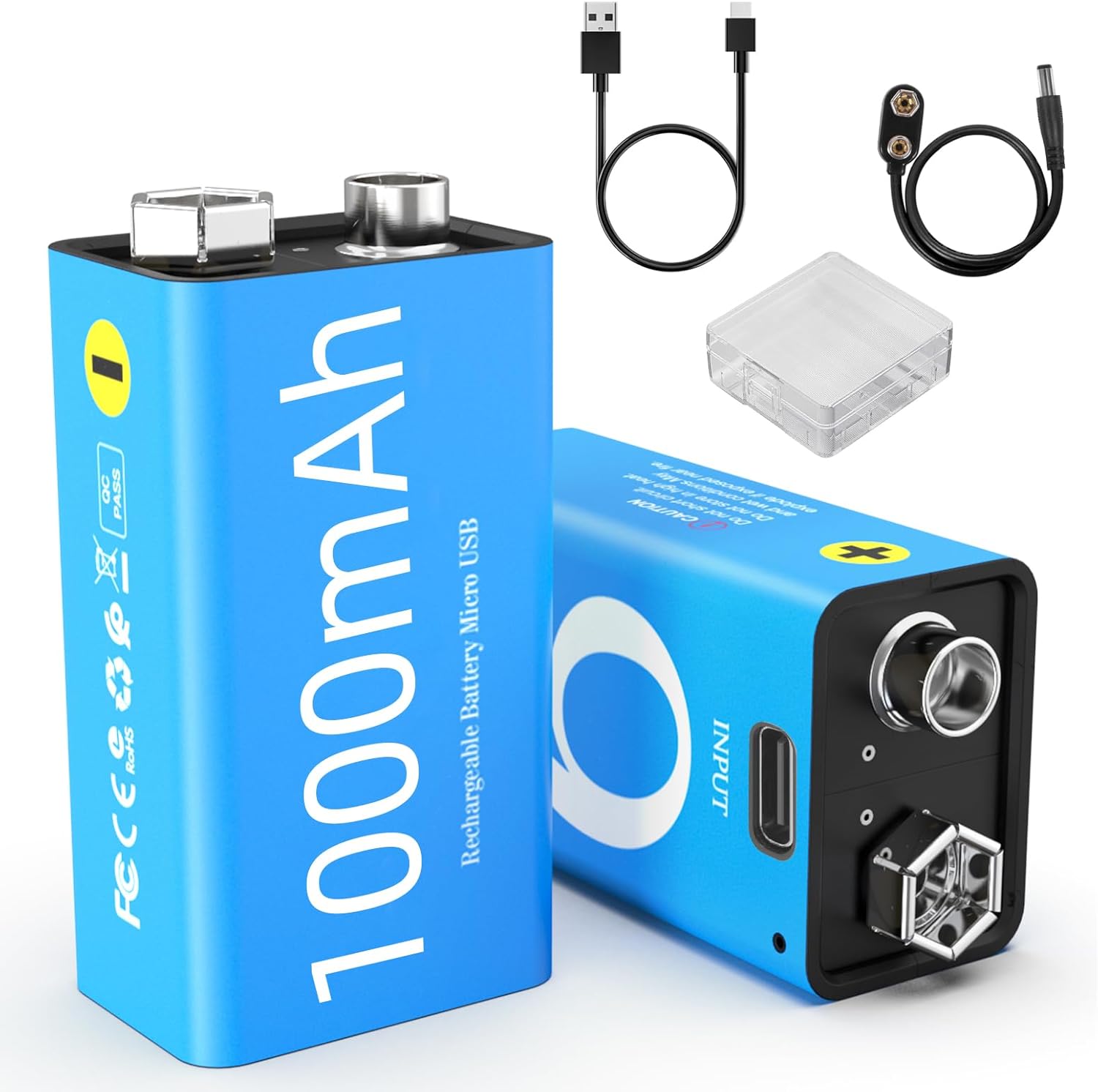 Amazon.com: LENPPO 9V Rechargeable Batteries with Charger USB Cable, 9 ...