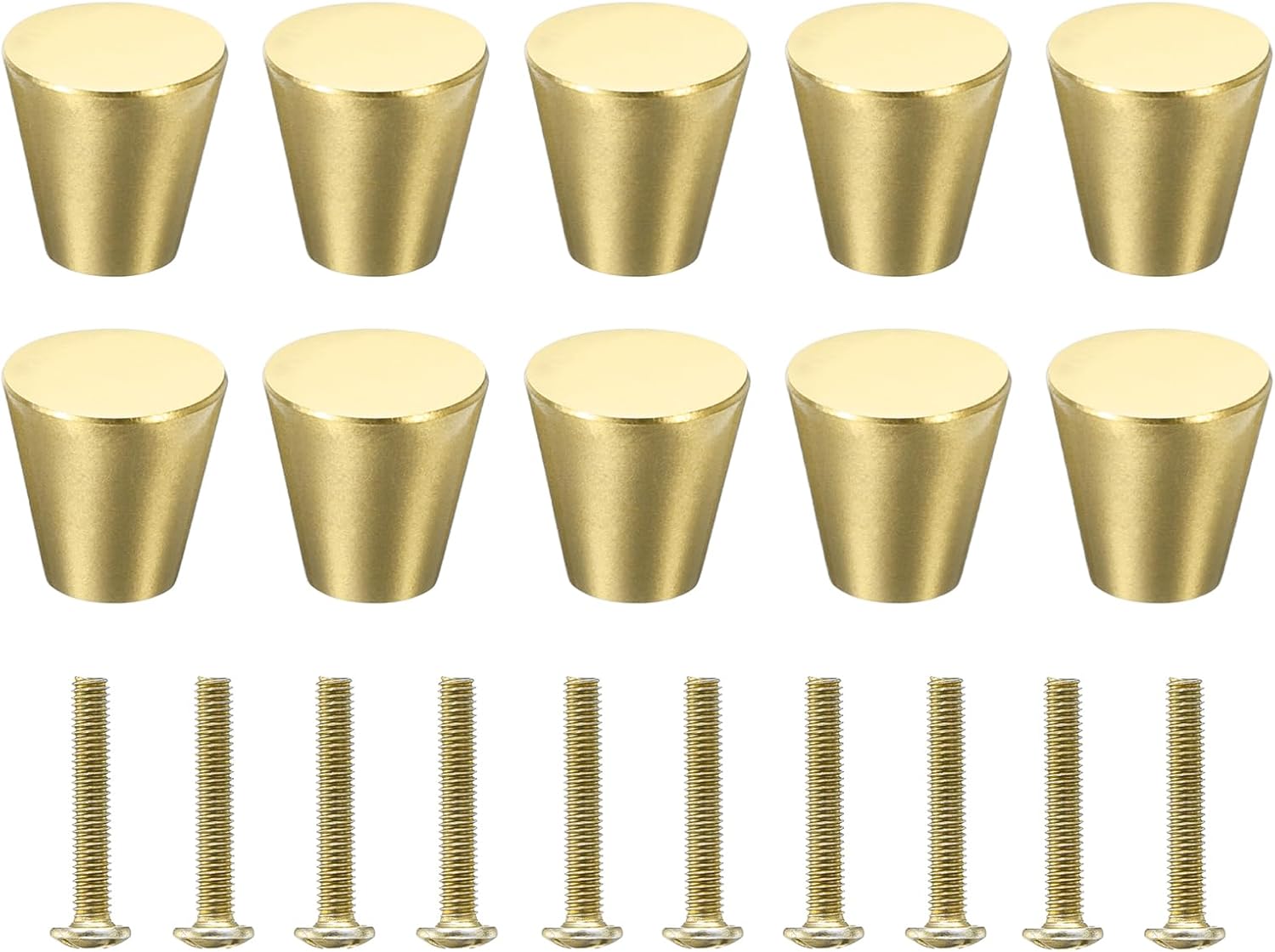 uxcell 10 Pack Brass Cabinets Knob Kitchen Cabinet Knobs with Screw for ...