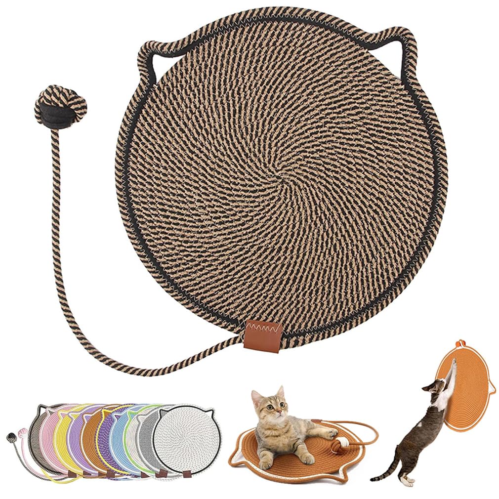 Accrue Dual Scratching Pad, Cat Scratcher Mat Cotton Rope Cat Scratch ...