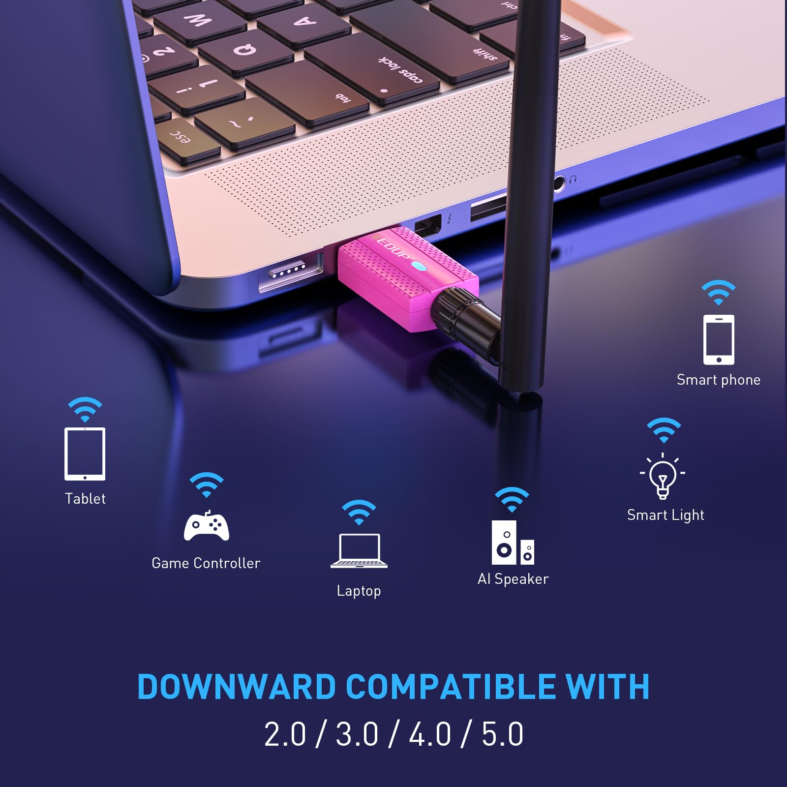 Snapklik.com : USB Bluetooth 5.3 Adapter For PC, Driver Free, Long ...