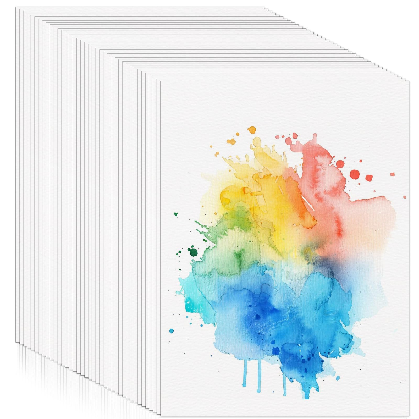 Amazon.com: 300 Sheets Watercolor Paper 8.5 x 11, 140 lb/300 GSM Cold ...