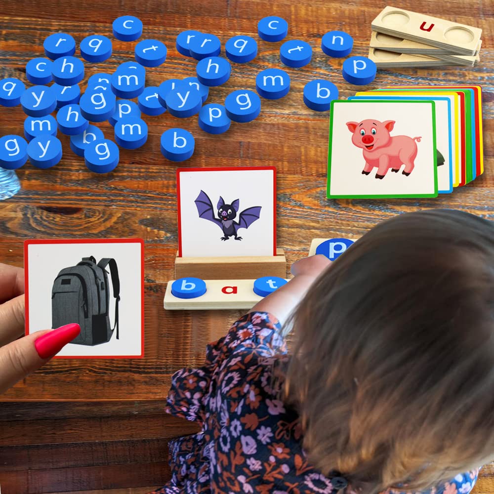 Snapklik.com : Wooden Short Vowel Reading Letters Spelling Toys ...