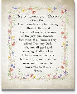 Amazon.com: Act of Contrition Prayer Poster 11"x14" Unframed Floral ...
