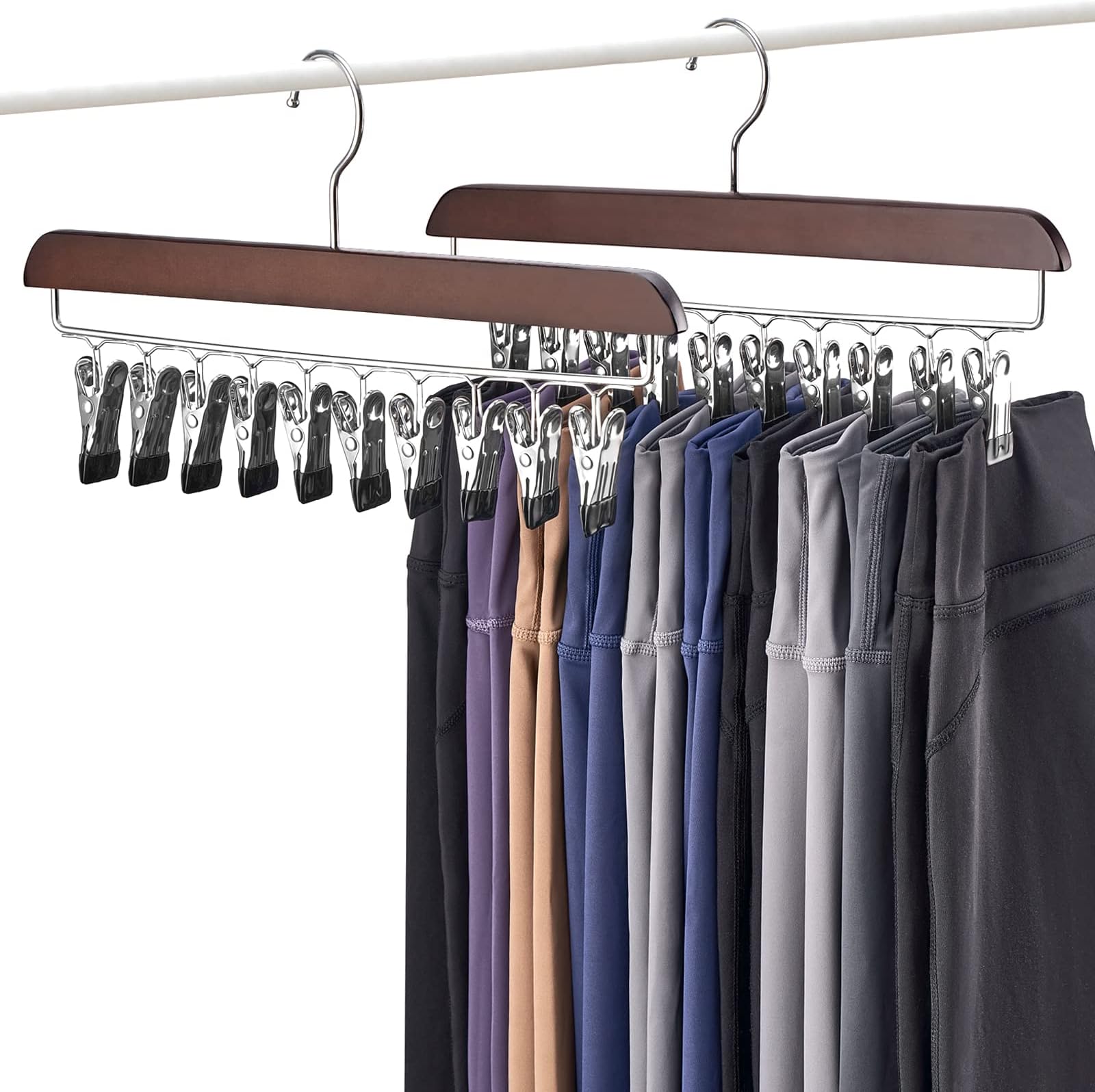 Amazon.com: Legging Organizer for Closet-Pants Hangers Space Saving ...