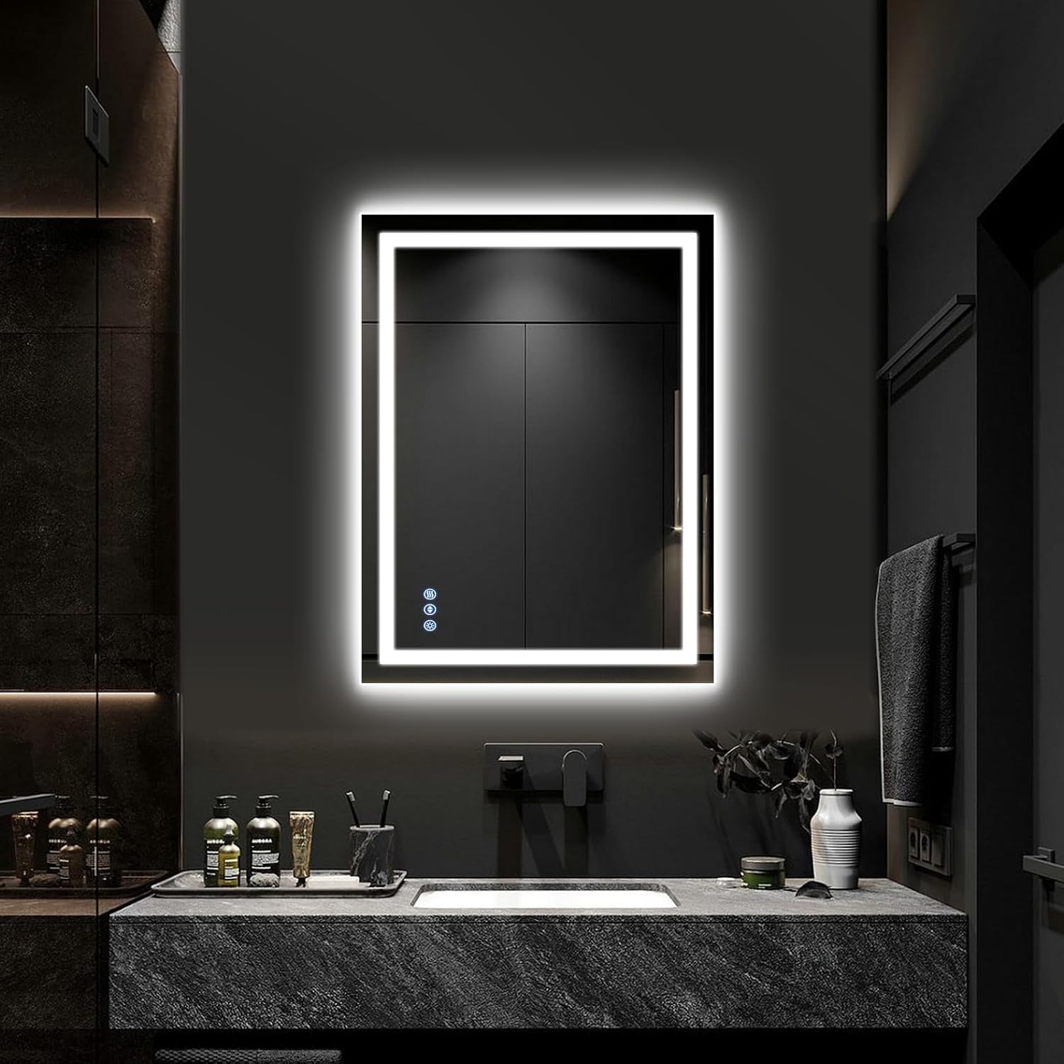 Amazon.com: MIOZON 28x36 LED Bathroom Mirror with Front and Backlight ...